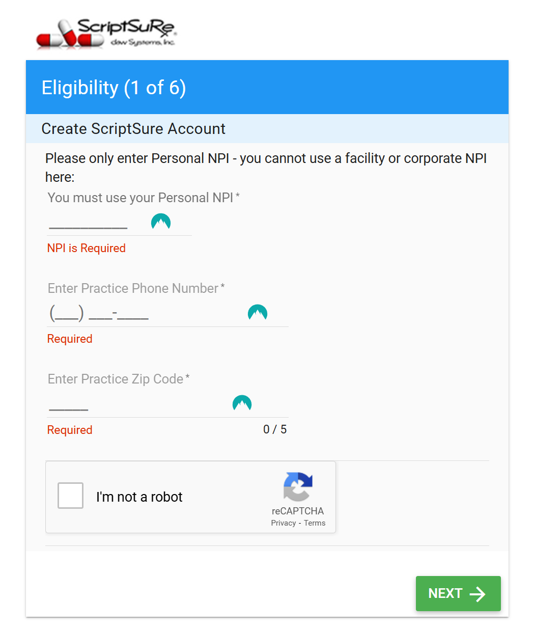 ScriptSure | One Time Practice Set Up – DocNow