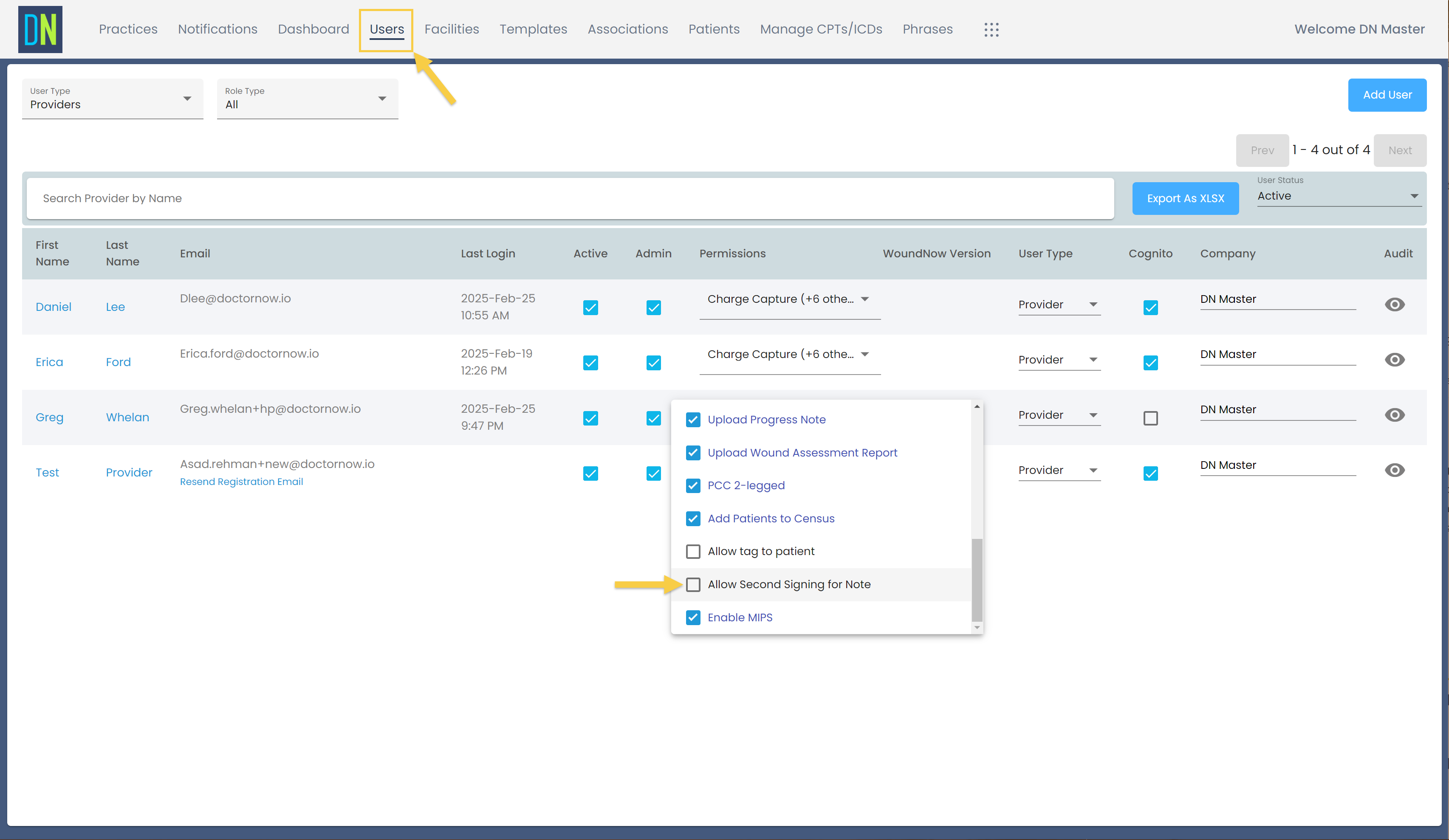 Admin Portal | Enabling Second Signer Permission for Users – DocNow