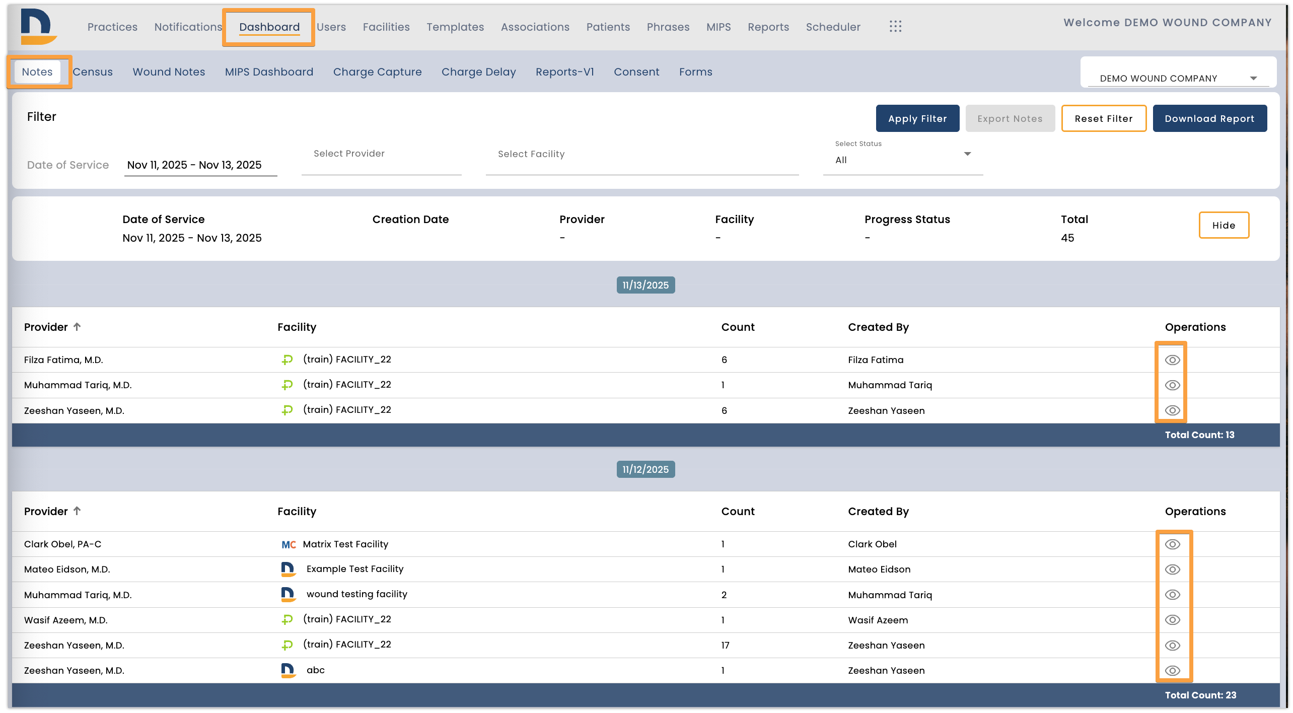 Viewing and Downloading Notes – DocNow